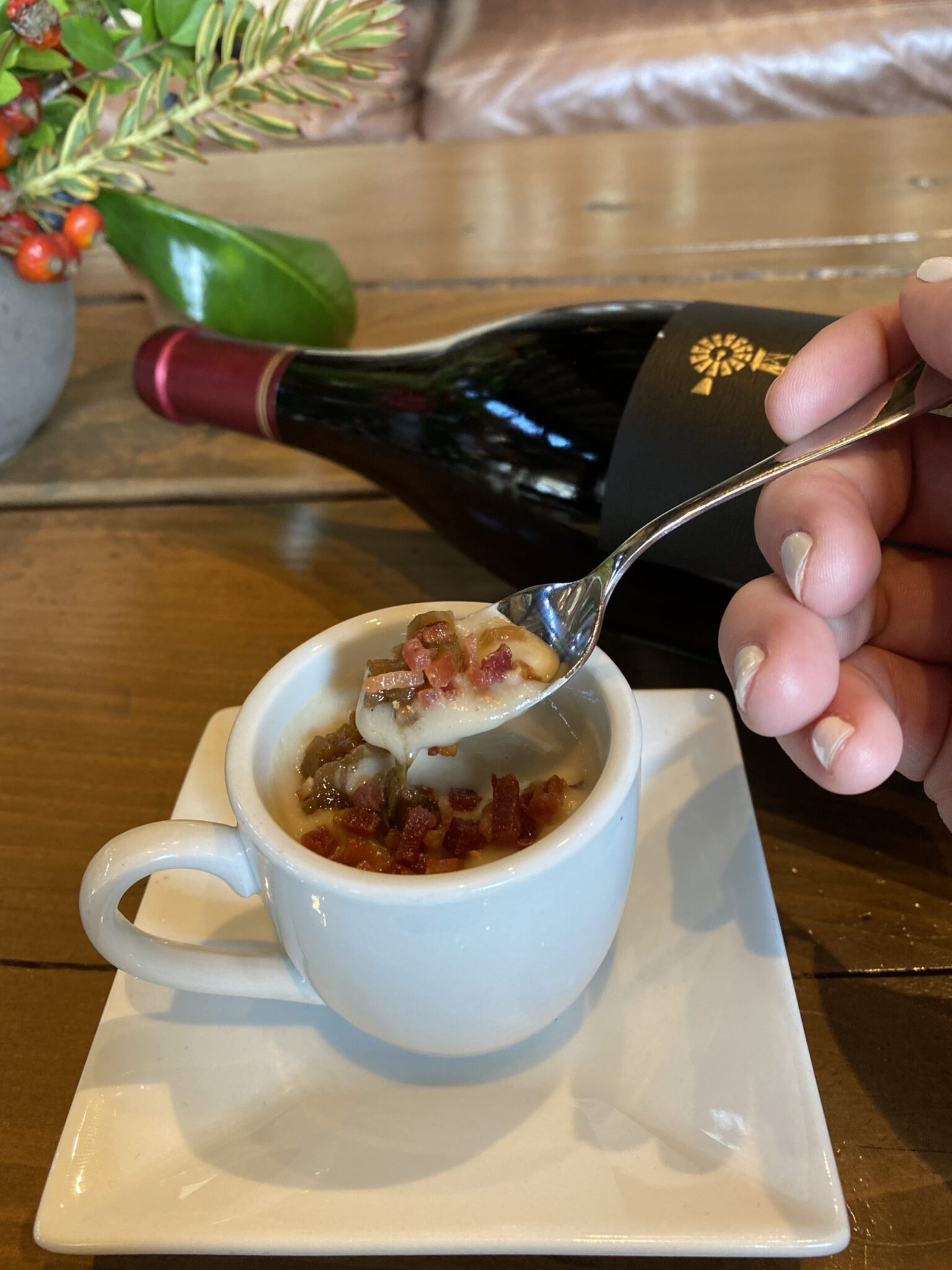 Chestnut Velouté with Bacon-Apple Marmalade - Davis Estates